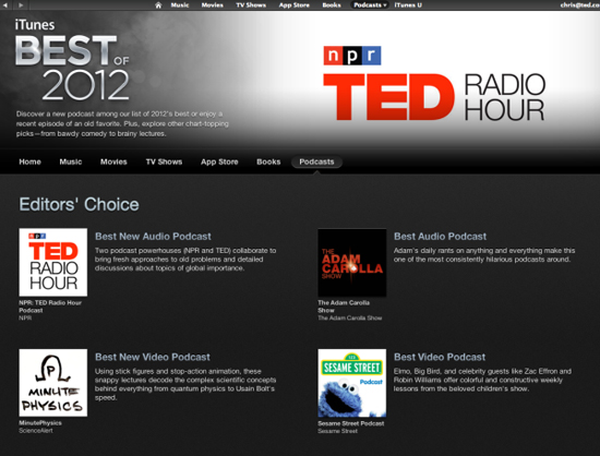 TED Radio Hour named the Best New Audio Podcast of 2012 | TED Blog
